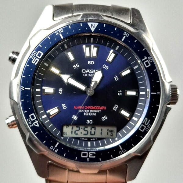 Casio Divers Watch AMR 320R Arnie Navy Blue Analogue Digital New ...