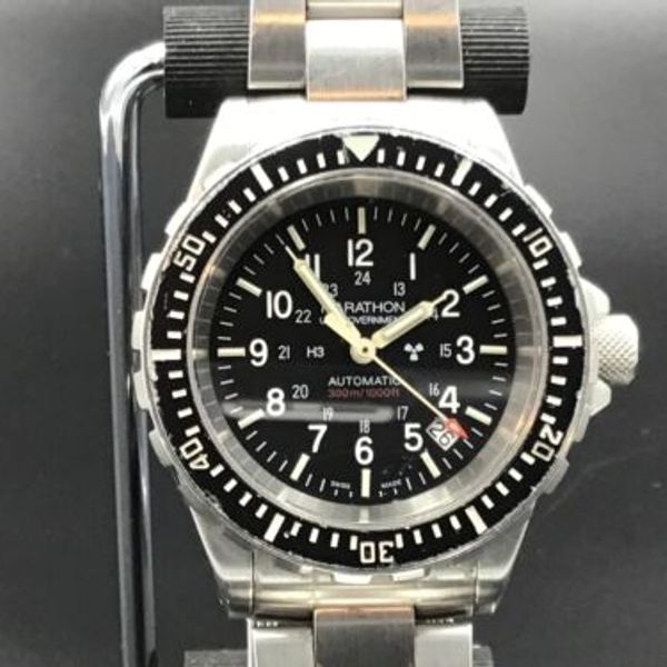 MARATHON GSAR Divers 300M Military Automatic Date Black Men's Watch ...