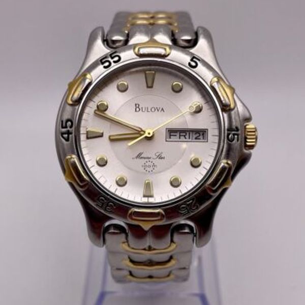 Bulova Marine Star Menâ s Watch Day / Date WR 100M 98C31 New Battery ...