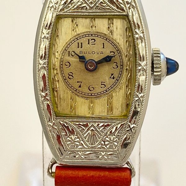 SERVICED 1930 LADIES VINTAGE BULOVA LAUREL WATCH Art Deco 95 years old ...