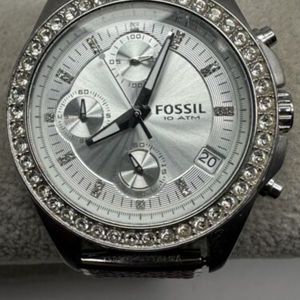 Fossil ES-2883 Decker Ladies Watch New Battery 39MM 6.5" Stretch Band ...