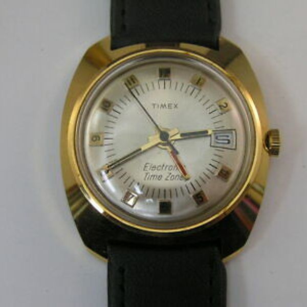 Vintage Timex Electronic Time Zone Watch GMT Two Time Zones w/ Date ...