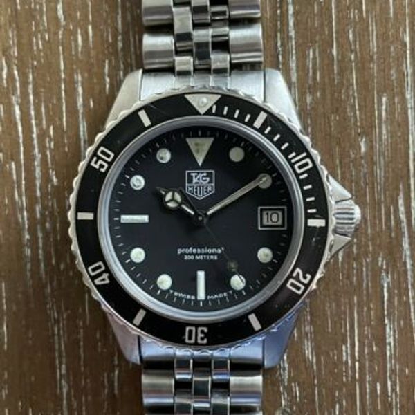 Vintage TAG HEUER 1000 980.013D Black Submariner Style Watch | WatchCharts