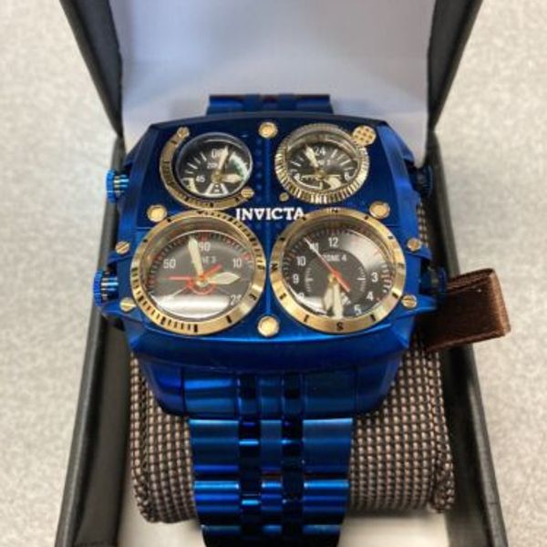 Invicta Aviator Zulu Time Quartz Black Dial Men's Watch 35199 ...