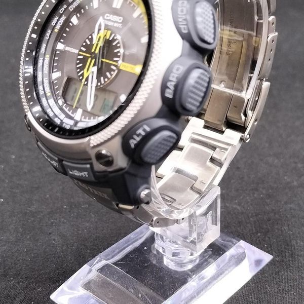 Casio PRW-5000T Pro Trek Watch Titanium Solar Triple Sensor | WatchCharts Marketplace
