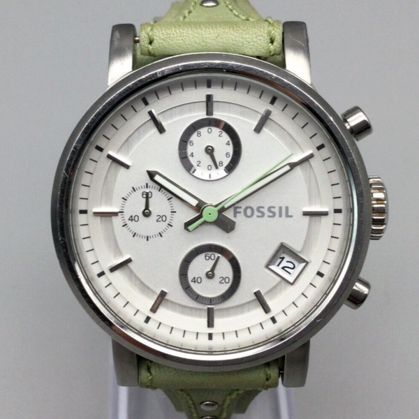 Fossil Original Boyfriend Chronograph Watch Women Silver Tone Date New ...