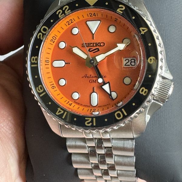 SEIKO 5 Sports GMT SSK005 Orange Dial Automatic Mens Watch Nice ...