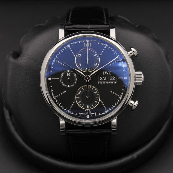 FSOT: IWC Portofino - IW3910 - Black Dial - Chronograph - Complete Set ...