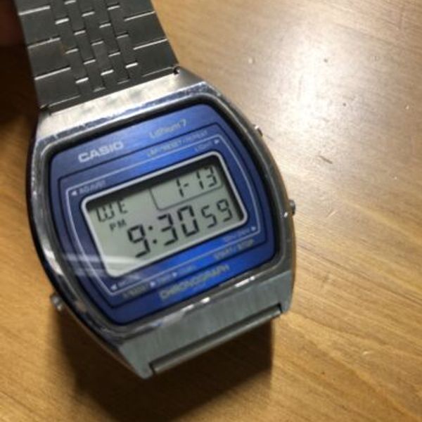 Rare Vintage Casio S002 Lithium 7 Mens Steel LCD Digital module 135 ...