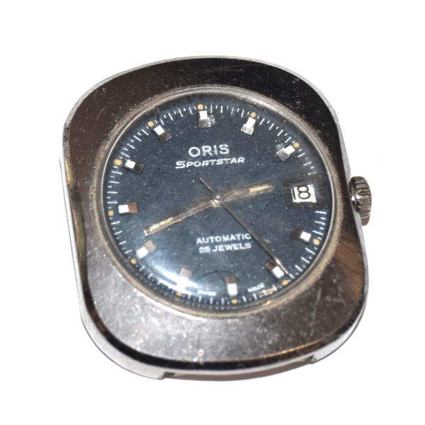 Vintage Oris Sportstar Automatic 25 Jewel Date Window SS Wrist Watch ...