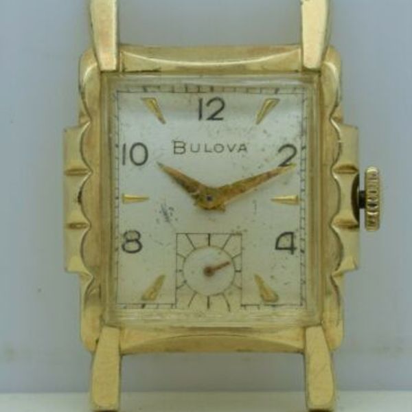 BULOVA MARLBORO Vintage Watch 17-Jewel 17J Cal 10BT Funky 10K-RGP Case ...