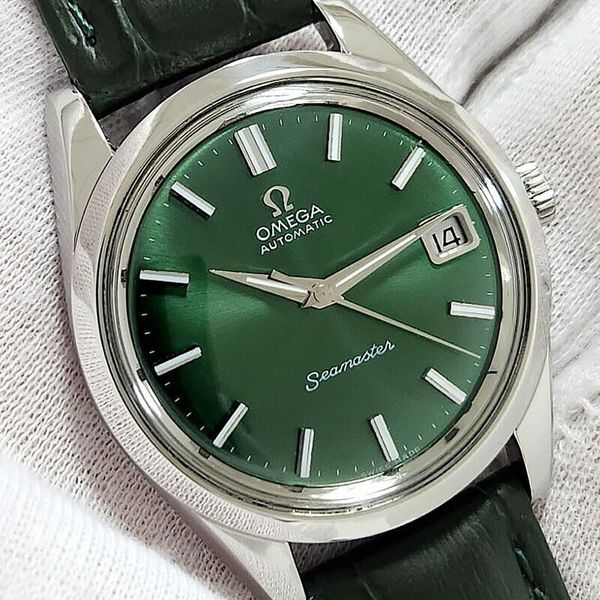 OMEGA SEAMASTER AUTOMATIC 166010 SP CAL565 DATE GREEN DIAL MEN'S WATCH ...