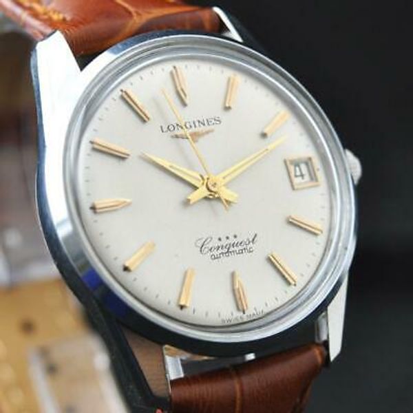 ORIGINAL 1962' LONGINES CONQUEST AUTOMATIC DATE GOLD FISH MEDALLION ...