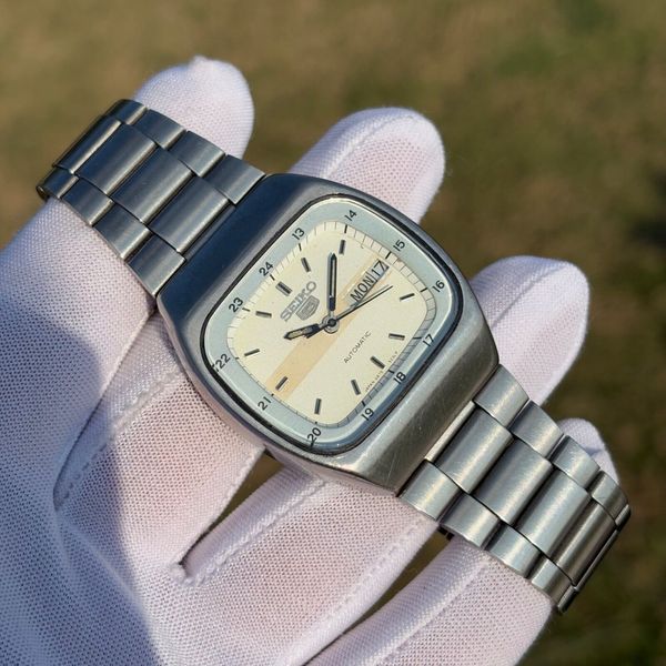 Vintage Seiko 5 Automatic Tv Shape Beautiful Dial Japan Made Men Watch 6309-5230 | WatchCharts ...