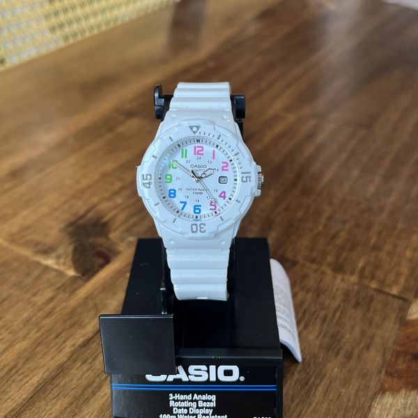 Casio White Rainbow WR 100M Rotating Bezel Women's Watch - LRW200H MSRP ...