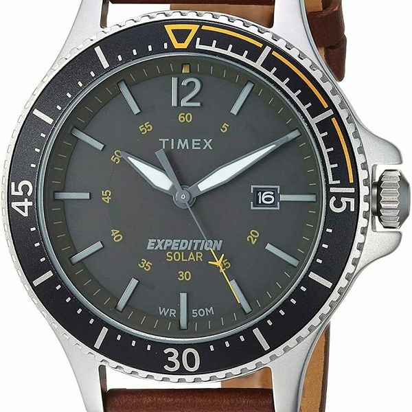NEW Timex Men's Expedition Ranger Solar Watch with Leather Strap ...