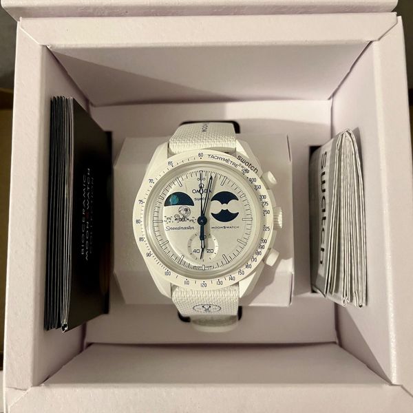 OMEGA SWATCH MISSION TO EARTHPHASE LUNA FREDDA COLD MOON Snoopy ...