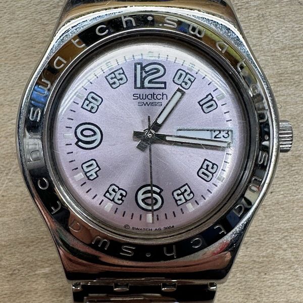 Swatch Irony SR726SW Stainless steel watch - PINK Dial - HAS NEW ...