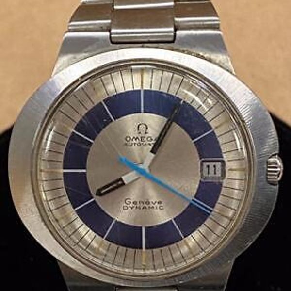 OMEGA GENEVE DYNAMIC SILVER/ BLUE DIAL STAINLESS STEEL 41mm AUTOMATIC ...