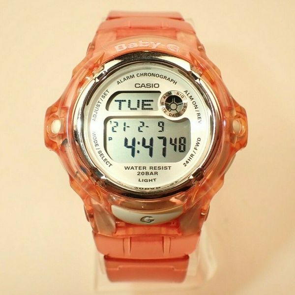 Casio Women's Baby-G Shock BG169 Translucent Pink Digital Quartz Watch ...