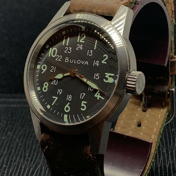 RARE! Bulova 96A219 Hack Watch Vintage Military Style Quartz Field ...