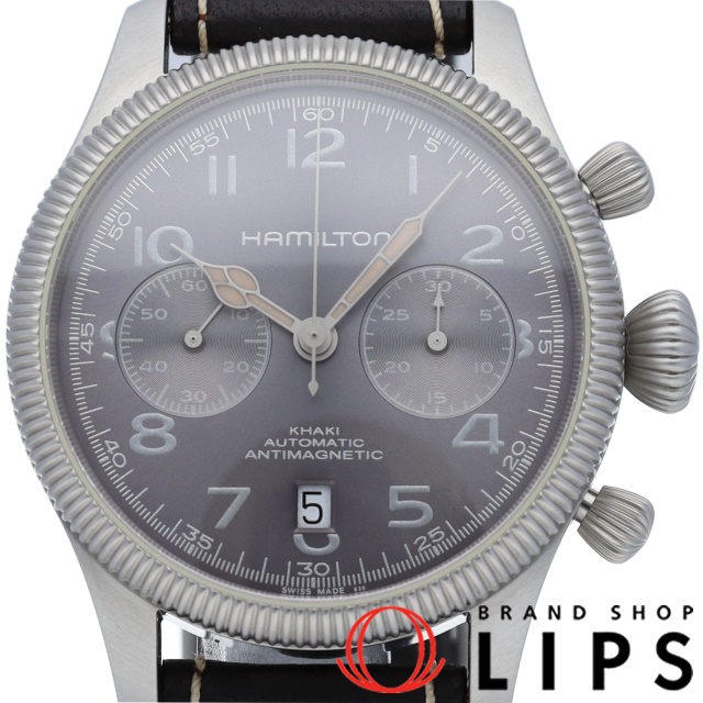 Hamilton Khaki Field Pioneer chronograph H60416583 (H604160) SS/leather ...