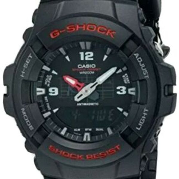 Casio G100-1BV, G-Shock 200 Meter WR Black Resin Watch FREE SHIPPING ...