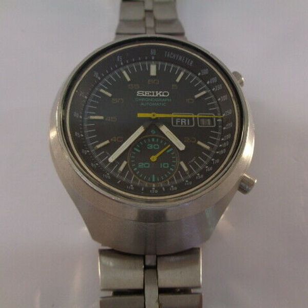 SEIKO CHRONOGRAPH MENS WATCH DAY & DATE 6139-7100 helmet FISHBONE ...