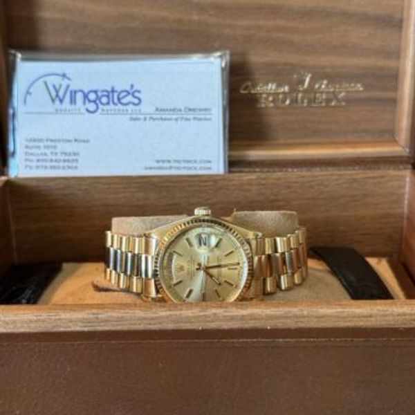 Authentic Rolex DayDate 18038 18k Gold With aftermarket 18K President ...