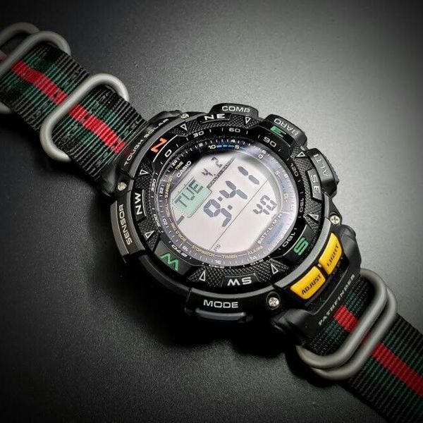 CASIO PATHFINDER PAG240-1CR Solar Power Triple Sensor Sport Men's Watch ...