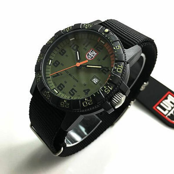 Men's Luminox Leatherback Sea Turtle Giant Nylon Strap Watch 0337 ...