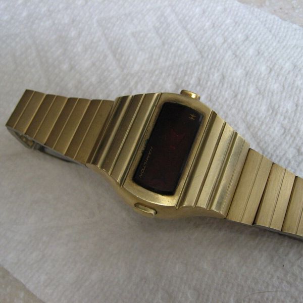 HAMILTON LED DIGITAL WATCH CASE ONLY G/P LIKE FOUND ON LOCAL ESTSTE ...