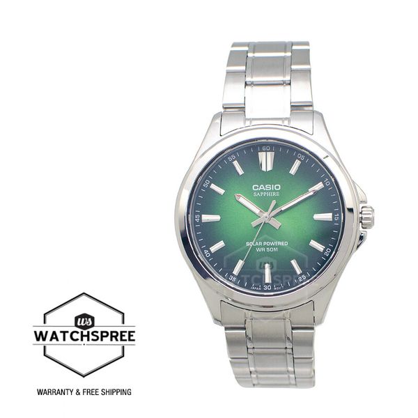 Casio Men's Analog Solar Stainless Steel Band Watch MTSRS100D-3A MTS ...
