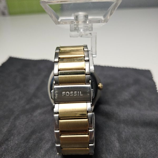 FOSSIL EVANSTON 2-TONE BLUE CHRONOGRAPH BQ2768 MEN'S WATCH ...