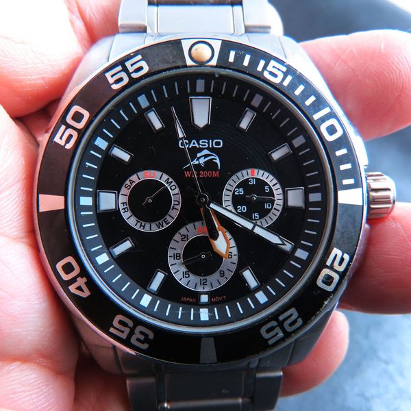 MDV-302 Casio Swordfish WR 200M Daydate 24 Hours Quartz Men Watch ...