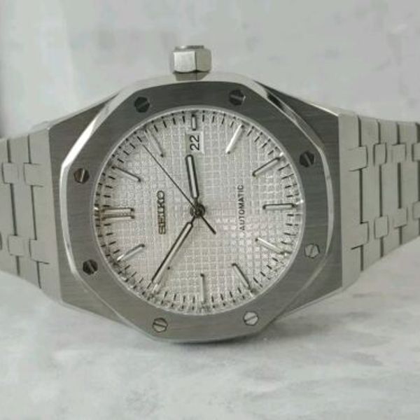 SEIKOAK SEIKO MOD WHITE DIAL AUTOMATIC NH35 MOVEMENT MEN'S WATCH NEW ...