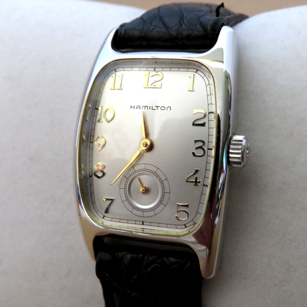 HAMILTON Boulton ll Silver Rectangle Classic Doctor Watch Model 6265 ...