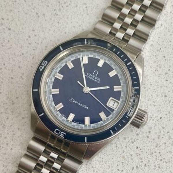 Vintage 1960â s Menâ s OMEGA SEAMASTER 60 166.062 with Blue Dial ...