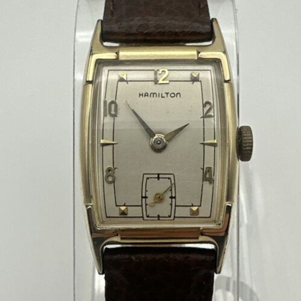 1949 Hamilton STUART 14k Gold Fill Manual Tank Cal. 982 19j Watch RUNS ...