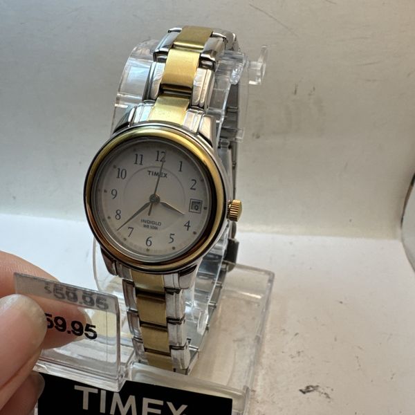 Women Timex Porter Street Watch T25771 TWO TONE Bracelet Easy Read *BAD ...