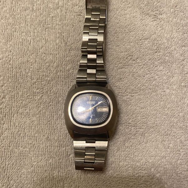 1976 Vintage Seiko Automatic 7006-5000 Day/Date 19J Wristwatch Blue ...