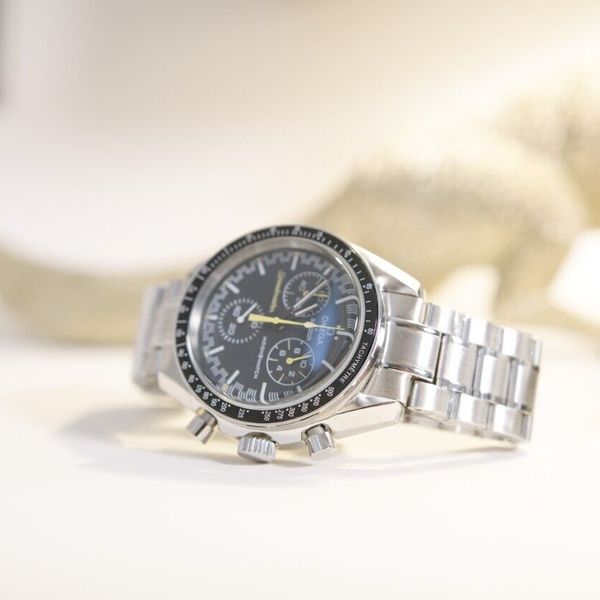 OMEGA moonswatch steel case mod Special custom yellow color dial ...