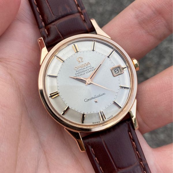 Ultra Rare Omega Constellation Pie Pan Rose Gold Cap With Portuguese ...