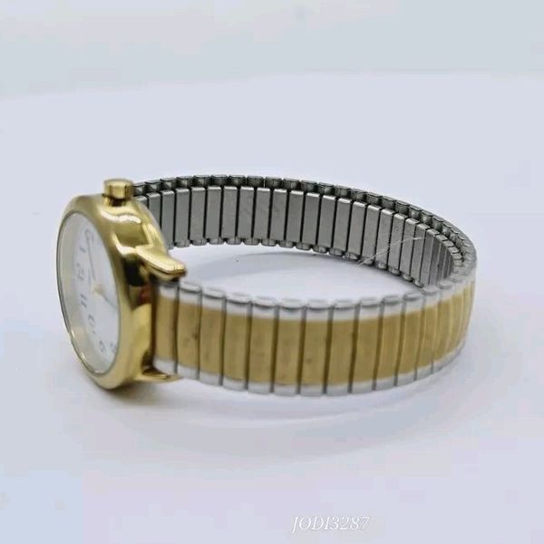 Timex Watch Stretch Band CR 1216 Cell Two Tone Gold & Silver INDIGO ...
