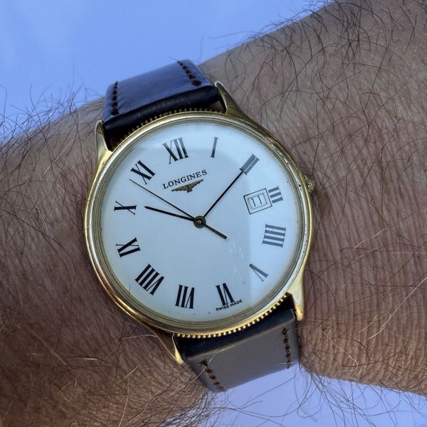 Longines Gold Plated Men's Watch Vintage Roman Numbers | WatchCharts ...
