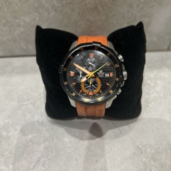 Edifice Casio 200M Orange Strap Watch | WatchCharts Marketplace