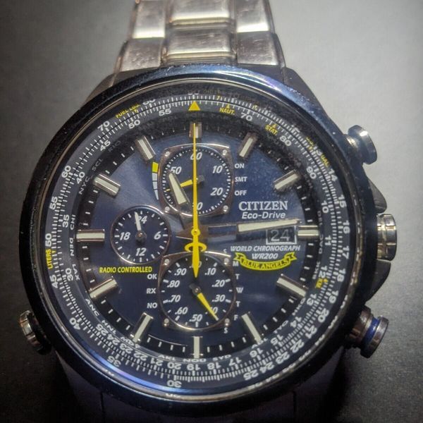 Citizen Eco-Drive Blue Angels Stainless Steel Chronograph Men's Watch ...
