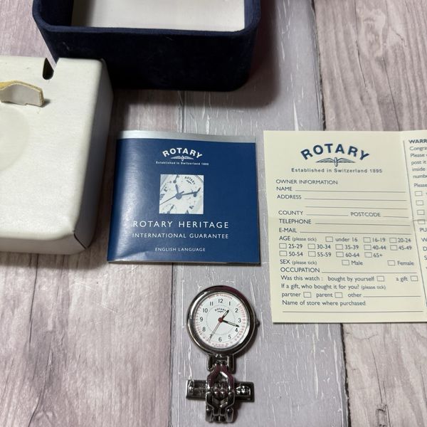 Rotary Nurses' Stainless Steel Silver Fob Watch LP03616/18 Needs A ...