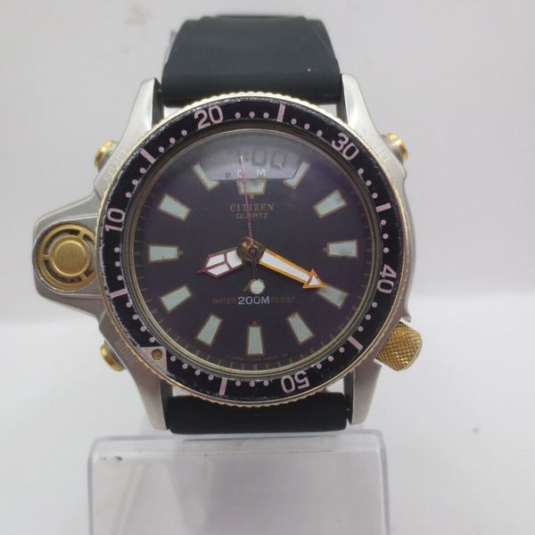 CITIZEN AQUALAND C022-088093 ANA/DIGI CHRONOGRAPH SS QUARTZ MENS DIVER ...