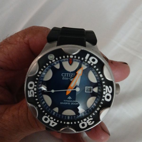 Citizen Eco-Drive Promaster Titanium Blue Dial Orca 200M Original 7.5 ...